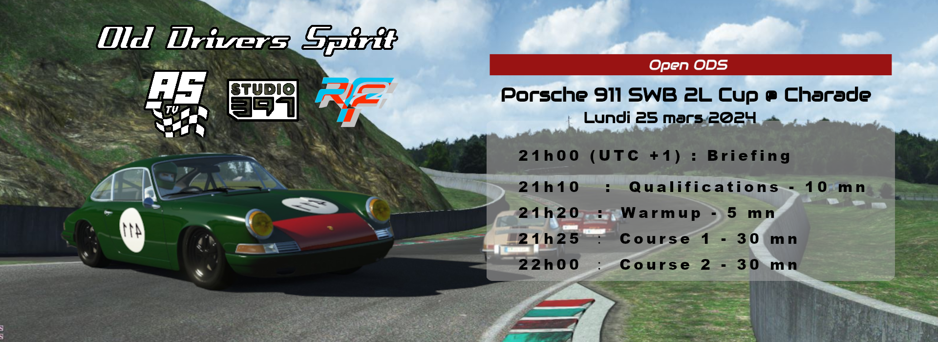 [rF2] Open ODS |Porsche 911 SWB 2L Cup @ Charade | Lundi 25 mars 2024 ...